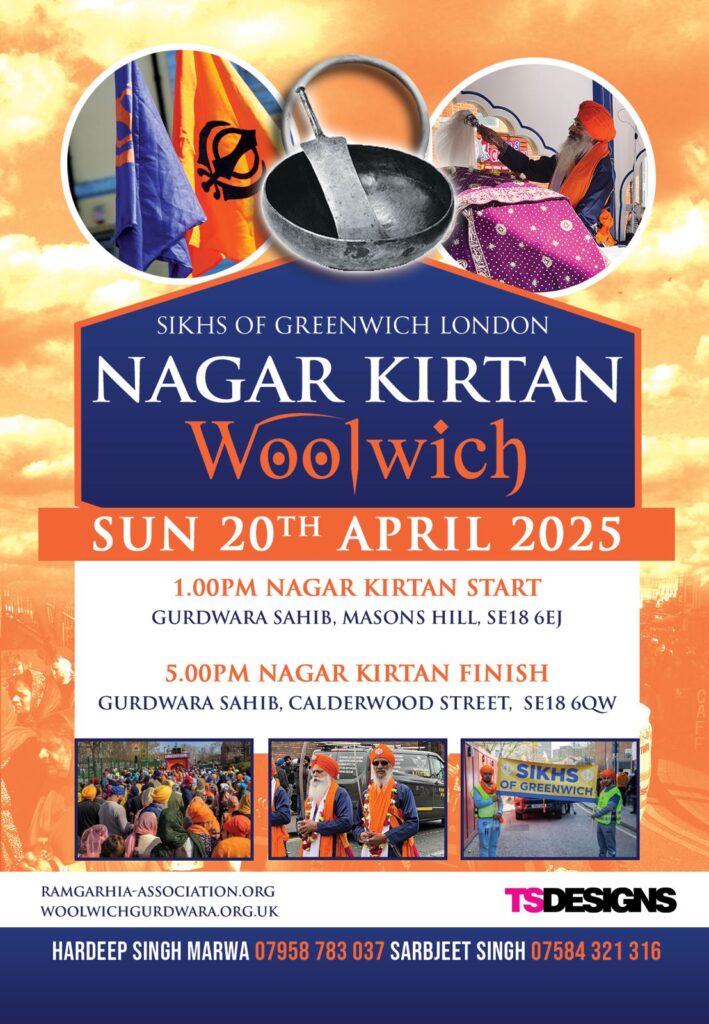 Woolwich Gurdwara Sahib’s Nagar Kirtan @ 20th April 2025 1pm – Gurdwara Sahib Woolwich